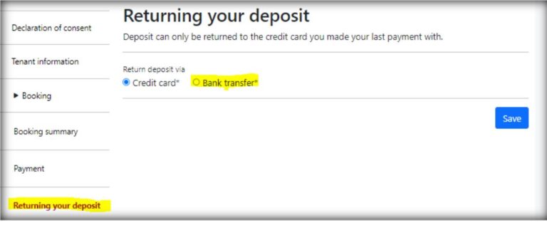 Deposit return - Housing Foundation